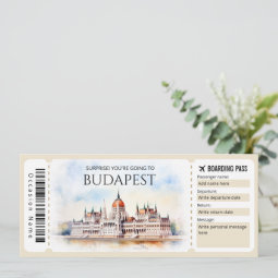 Editable Budapest Hungary Plane Boarding Pass Invitation | Zazzle