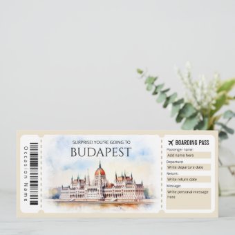 Editable Budapest Hungary Plane Boarding Pass Invitation | Zazzle