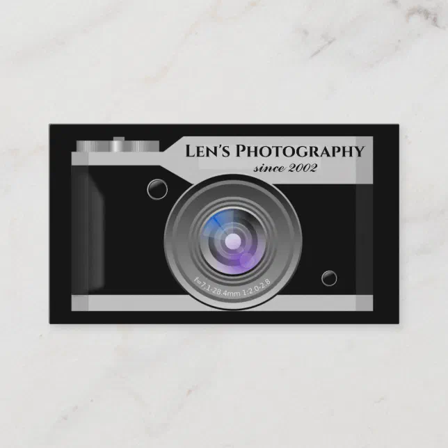 Editable Camera Photographer Business Card | Zazzle