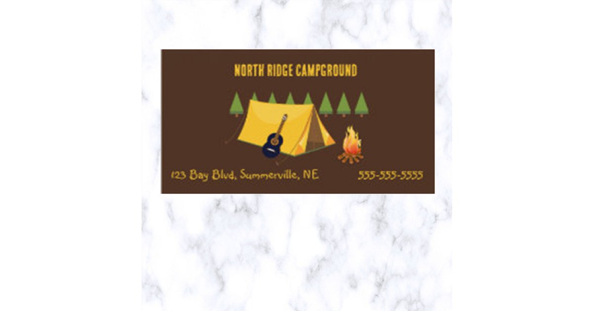 Editable Campground Business Card | Zazzle