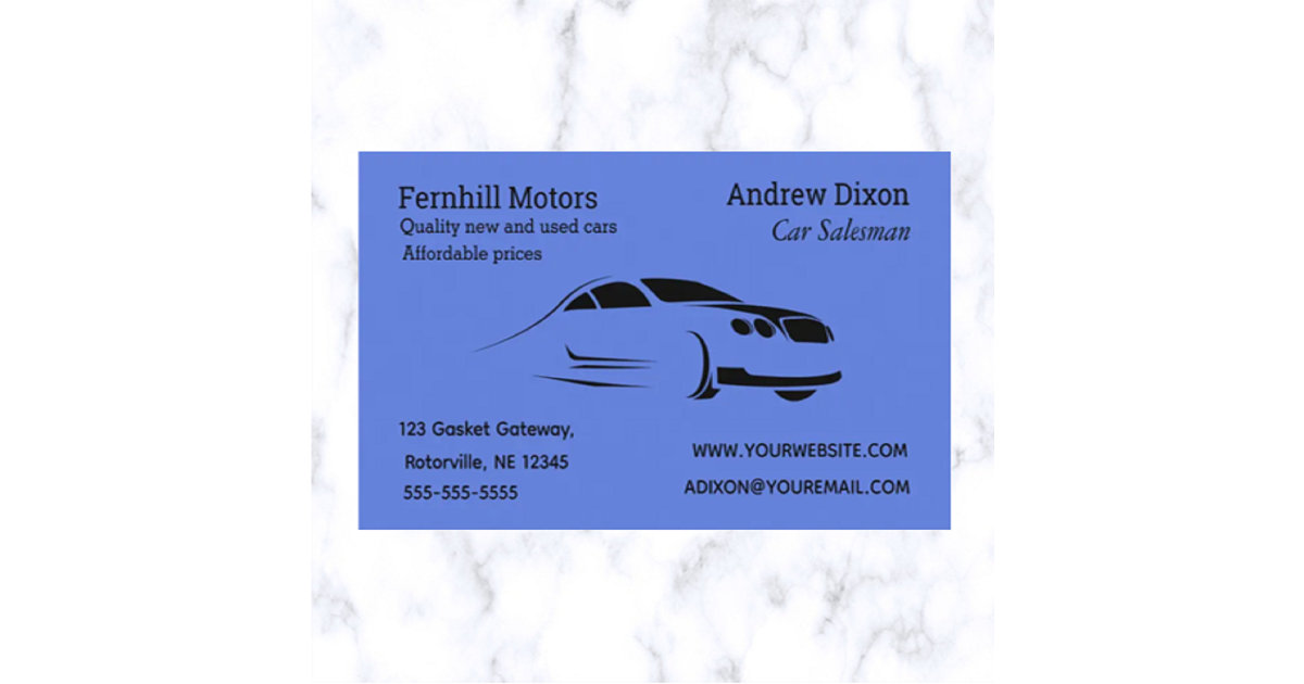 Editable Car Salesman Business Card | Zazzle