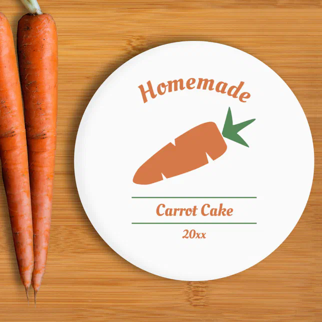 Editable Carrot Cake Label Sticker | Zazzle