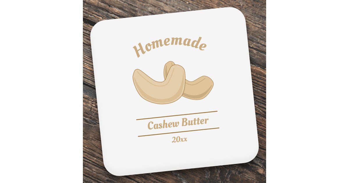 Editable Cashew Butter Label Sticker | Zazzle