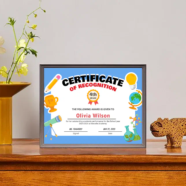 Editable Certificate of Recognition Student Award | Zazzle