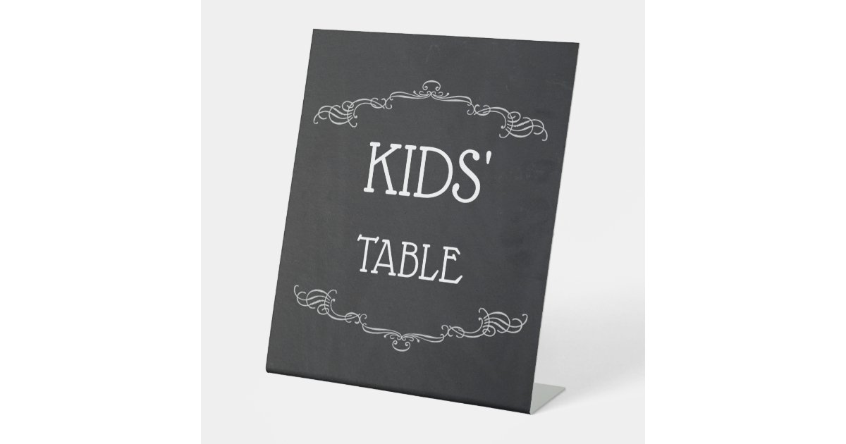 Editable Chalkboard Kids' Table Pedestal Sign | Zazzle