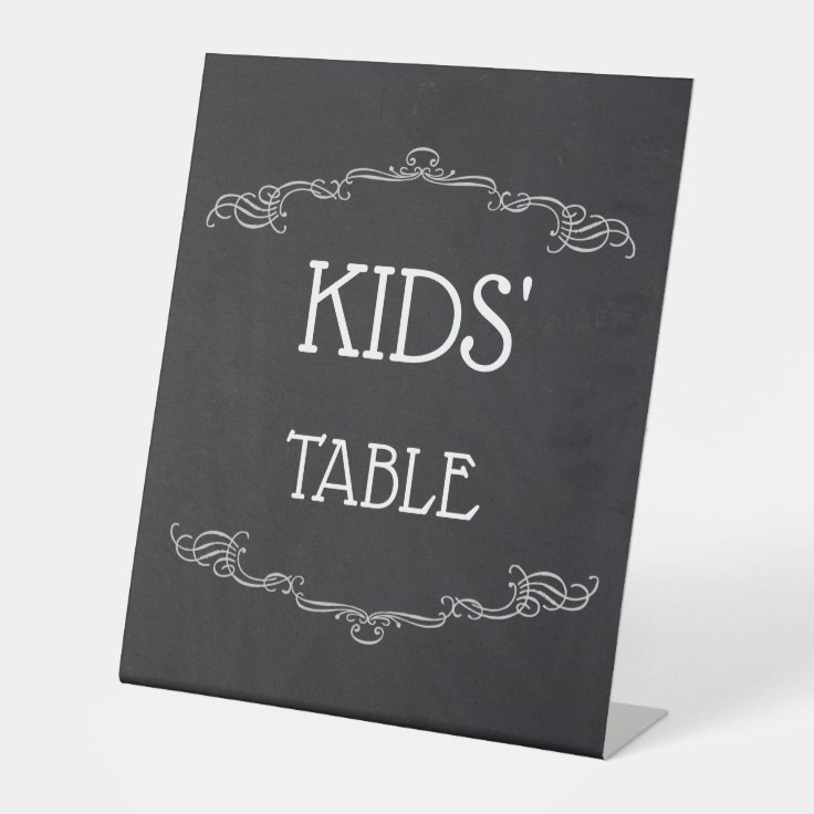 Editable Chalkboard Kids' Table Pedestal Sign | Zazzle