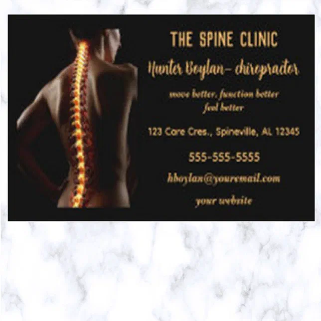 Editable Chiropractor Business Card | Zazzle
