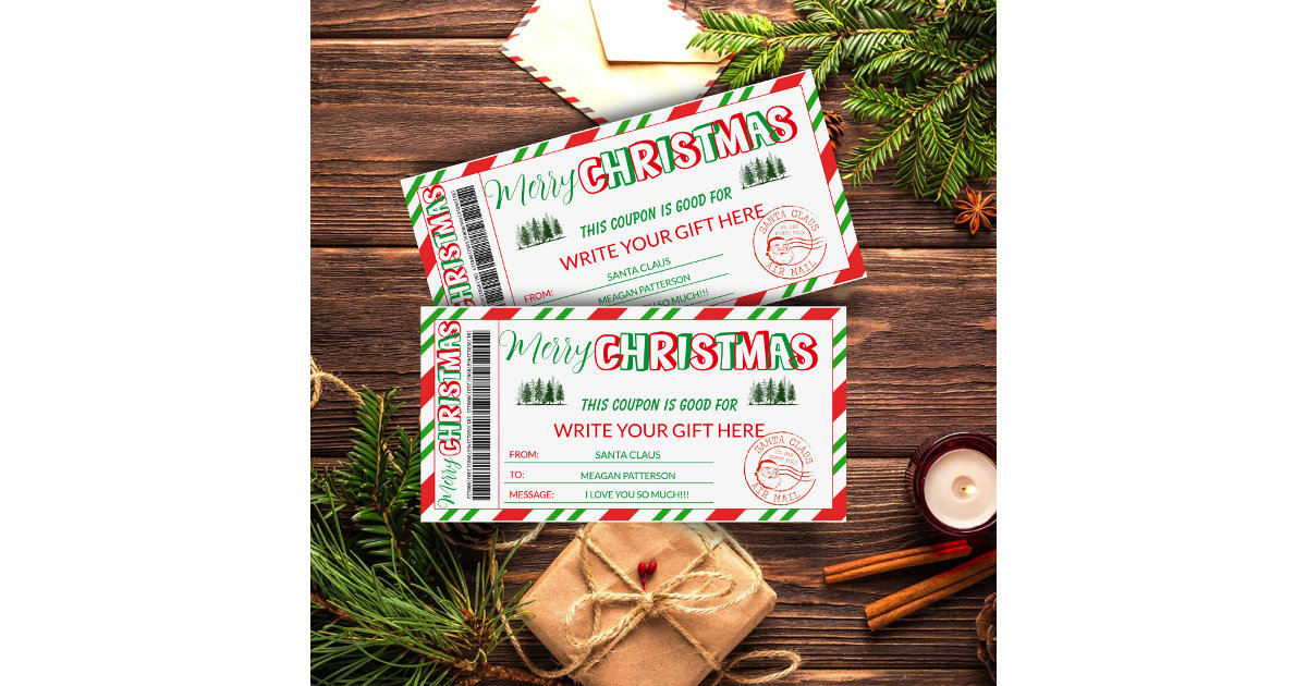 Editable Christmas Coupon Template | Zazzle