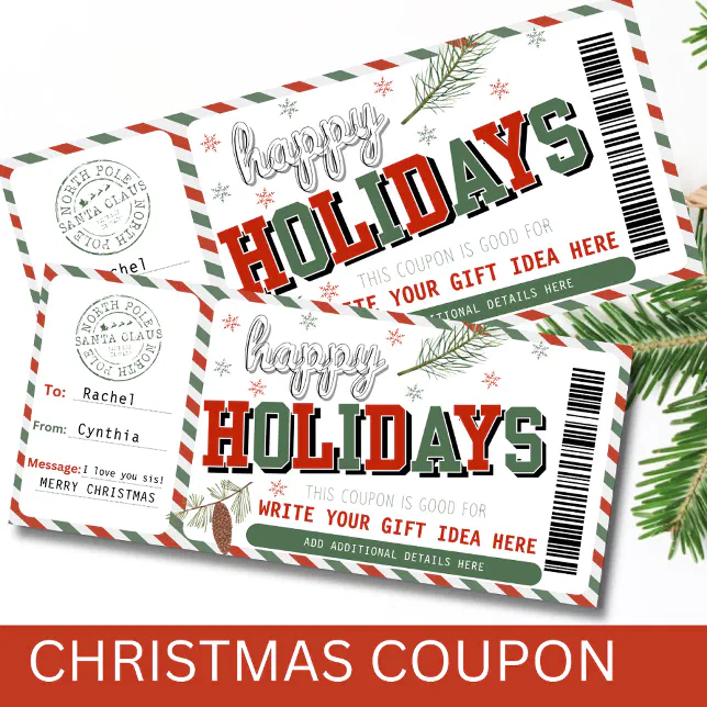 Editable Christmas Coupon Template | Zazzle