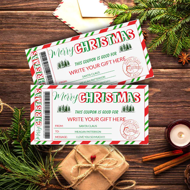 Editable Christmas Coupon Template | Zazzle