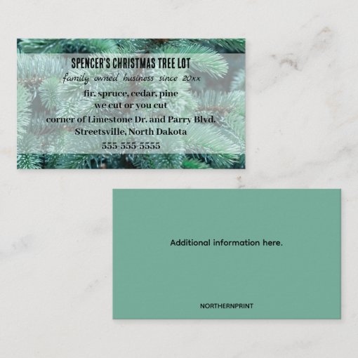 Editable Christmas Tree Lot Business Card | Zazzle