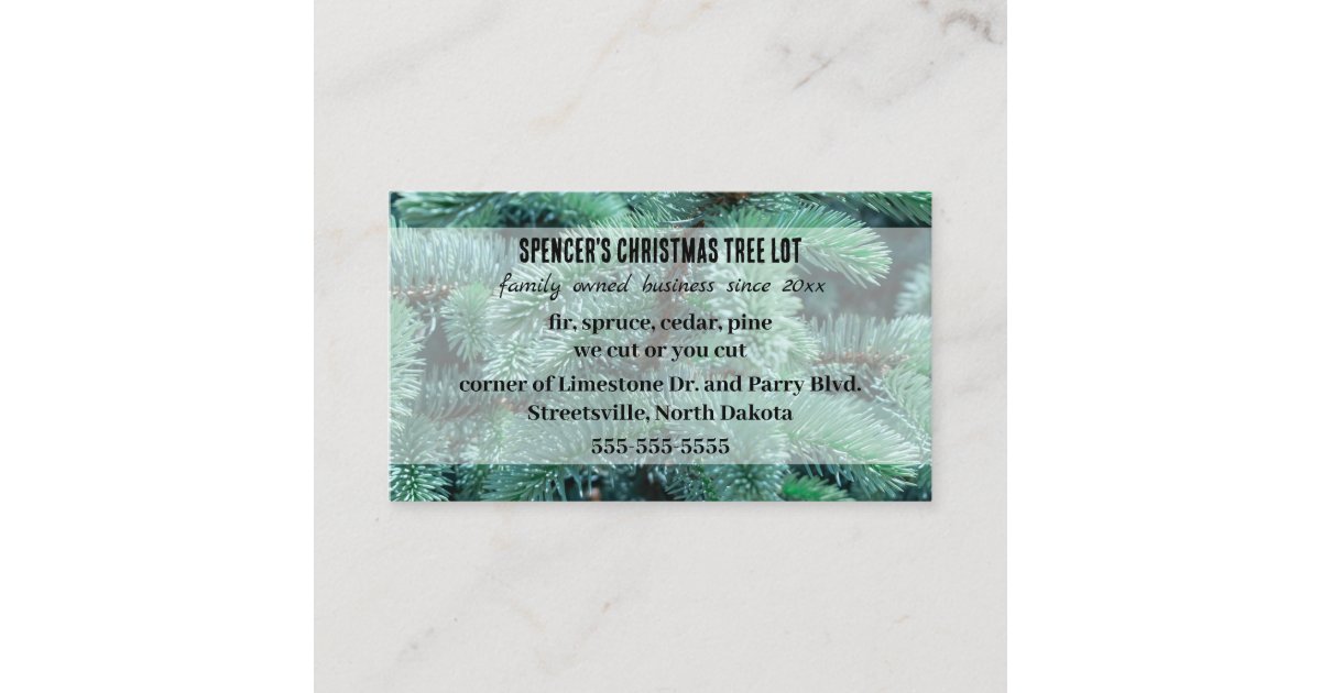 Editable Christmas Tree Lot Business Card | Zazzle