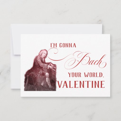 EDITABLE Classical Music w/ Bach Valentine Card | Zazzle