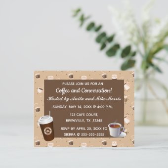 Editable Coffee and Conversation Invitation | Zazzle