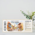 Editable Colombia Plane ticket, Colombia Trip Invitation | Zazzle