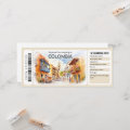 Editable Colombia Plane ticket, Colombia Trip Invitation | Zazzle
