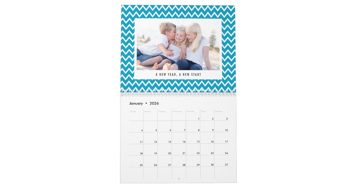 Editable Color and Caption Modern Photo Calendar | Zazzle