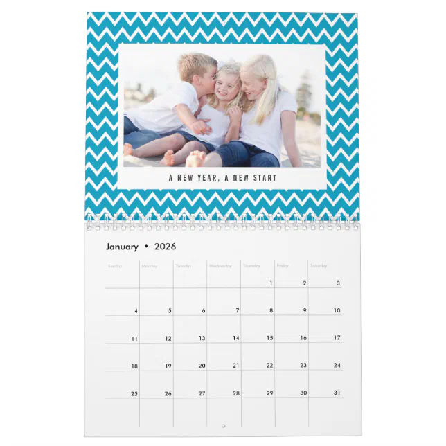 Editable Color and Caption Modern Photo Calendar | Zazzle