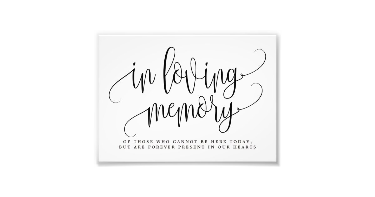 Editable COLOR and SIZE In Loving Memory Sign LCC | Zazzle