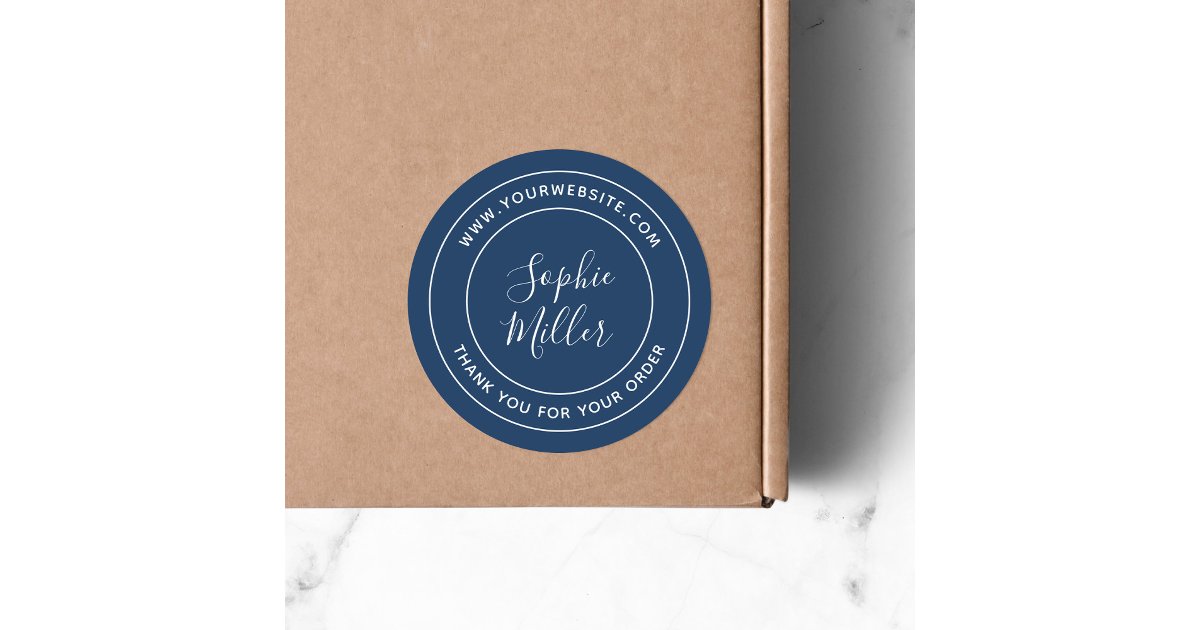 Editable Color Calligraphy Add Company Brand Name Classic Round Sticker ...
