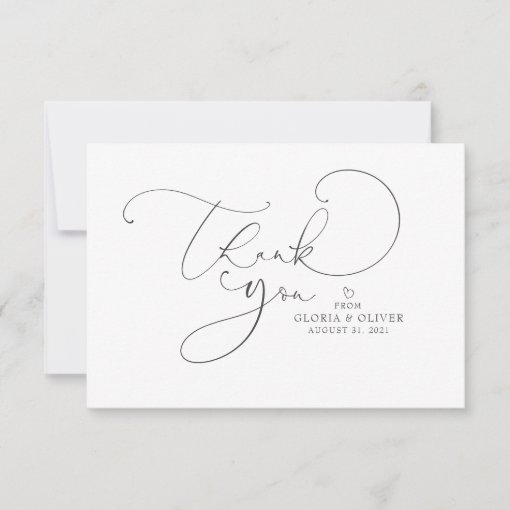 Editable Color Cute Script Calligraphy Thank You | Zazzle