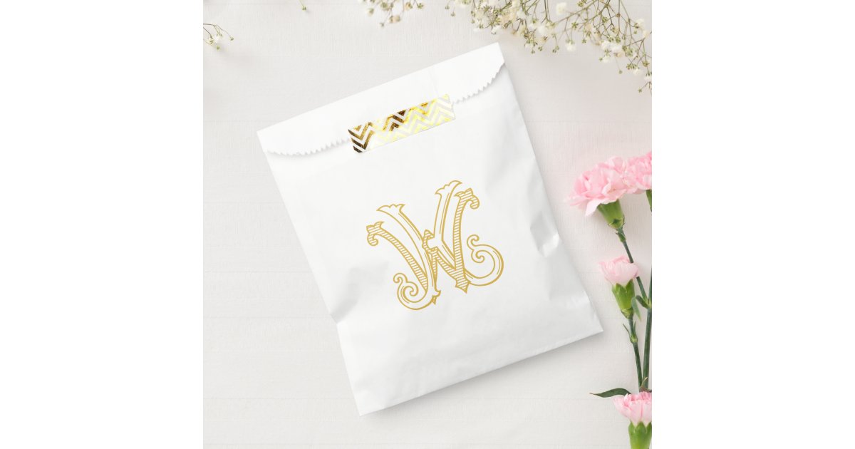 EDITABLE COLOR KW Monogram WK Logo Favor Bag | Zazzle
