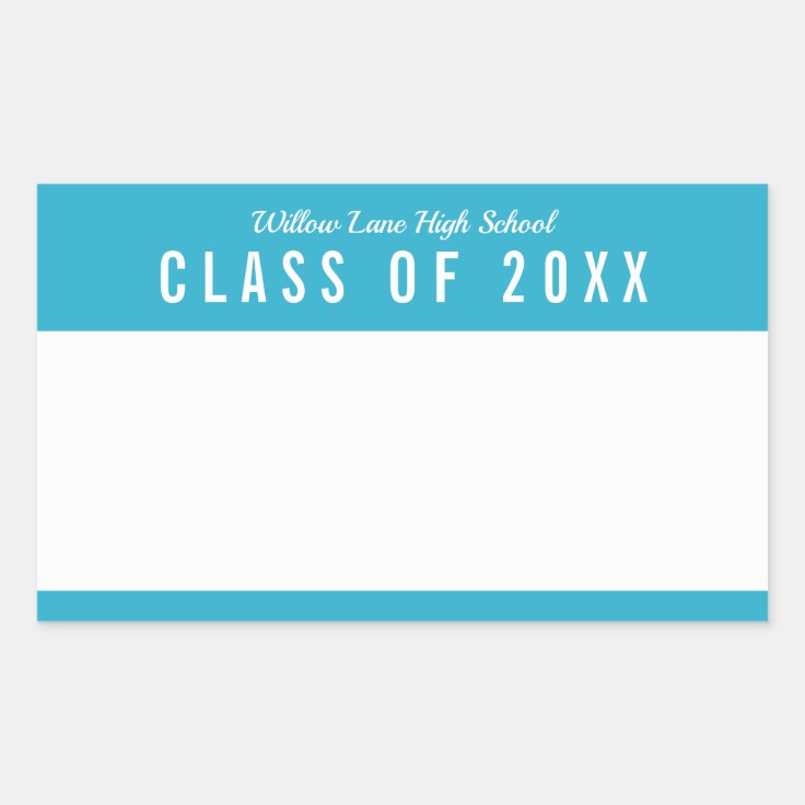 Editable Color School Class Reunion Name Rectangular Sticker | Zazzle