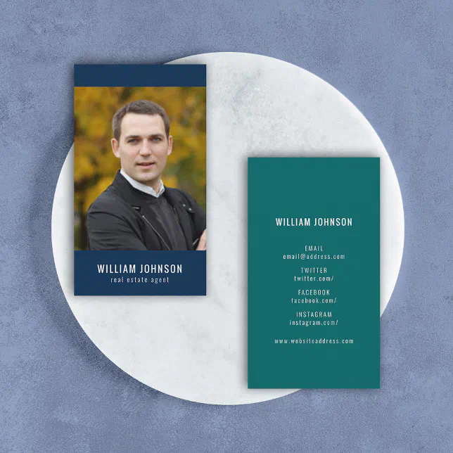 Editable Color Social Media Profile Photo Business Card | Zazzle