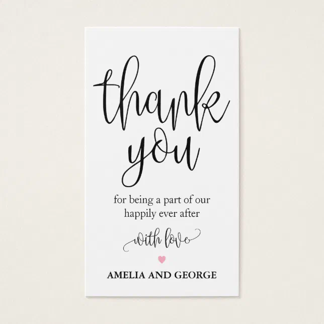 Editable Color Thank You Tags Lovely Calligraphy | Zazzle