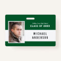 Editable Color Varsity Class Reunion Photo Name Badge | Zazzle