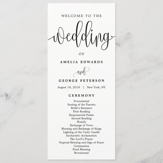 EDITABLE COLOR Wedding Ceremony Program #LCC | Zazzle.com
