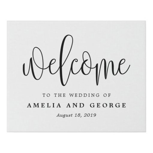 EDITABLE COLOR Welcome Sign Lovely Calligraphy | Zazzle
