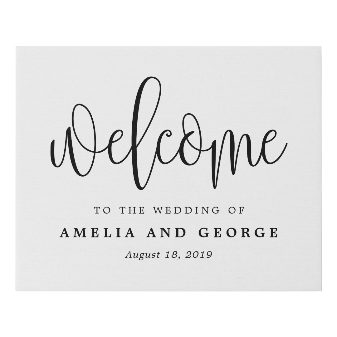 EDITABLE COLOR Welcome Sign Lovely Calligraphy | Zazzle
