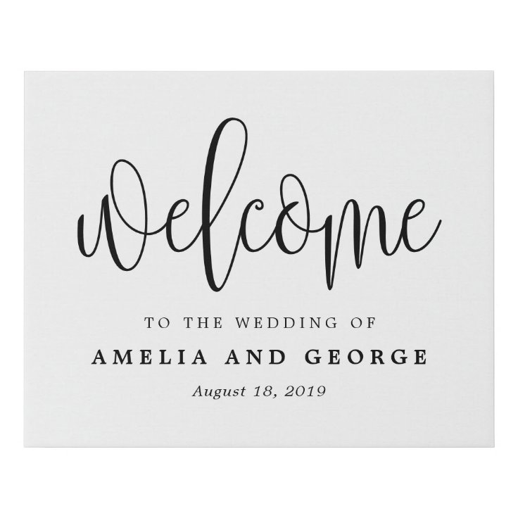EDITABLE COLOR Welcome Sign Lovely Calligraphy | Zazzle