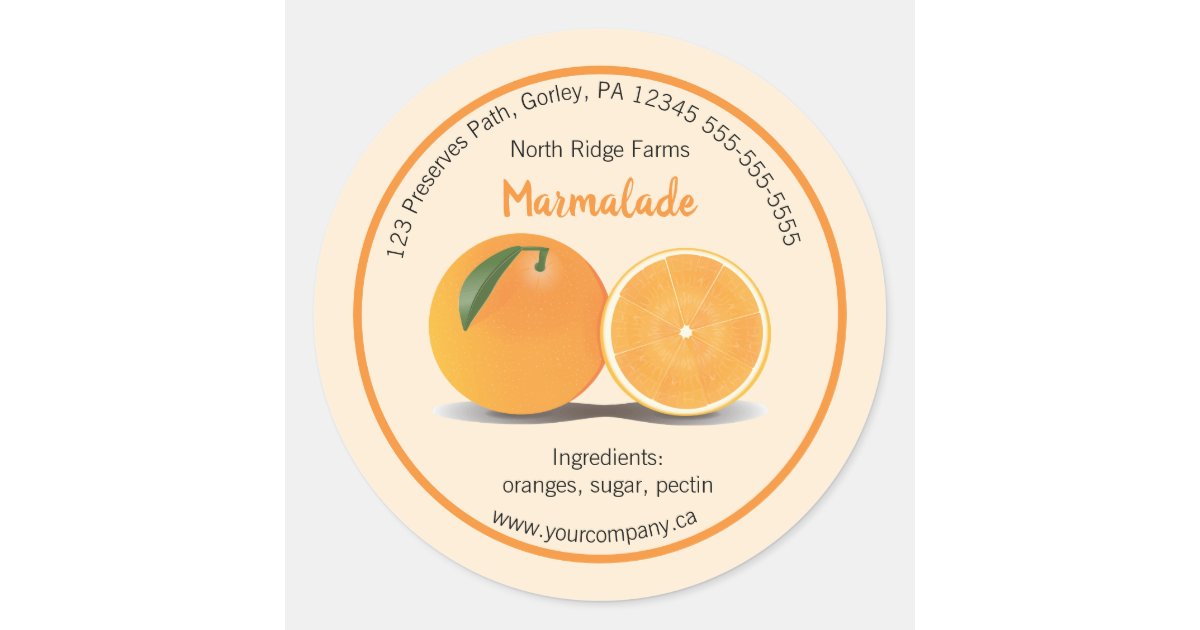 Editable Company Marmalade Label | Zazzle