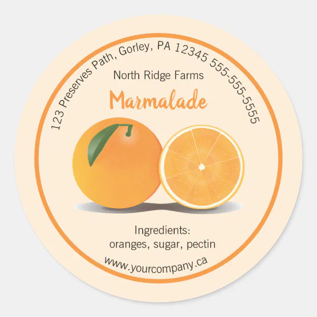 Editable Company Marmalade Label | Zazzle