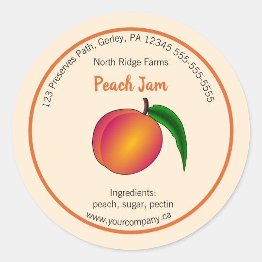 Editable Company Peach Jam Label | Zazzle.com