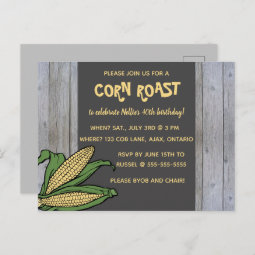 Editable Corn Roast Party Invitation Postcard | Zazzle