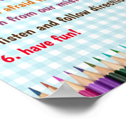 Editable Crayons Classroom Rules Poster | Zazzle