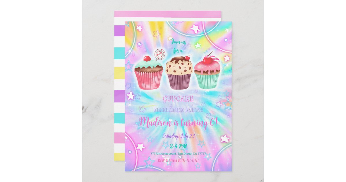 Editable Cupcake Birthday Invitation | Zazzle