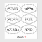 Editable Custom-Cut Oval Spice Labels with Border | Zazzle