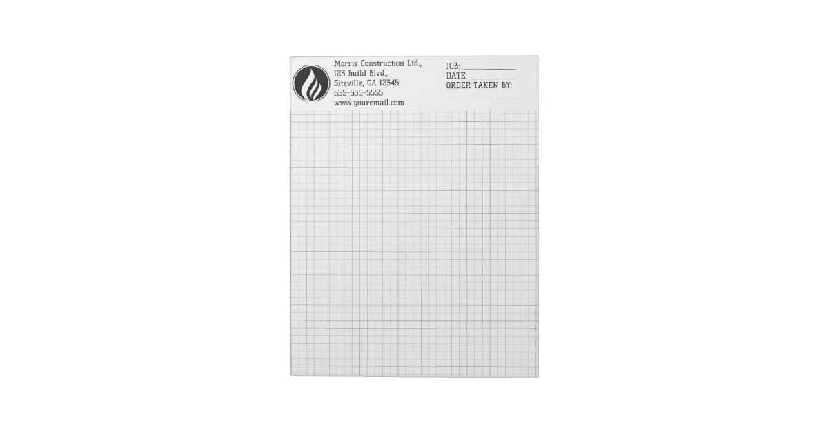 Editable Custom Grid Graph Notepad | Zazzle