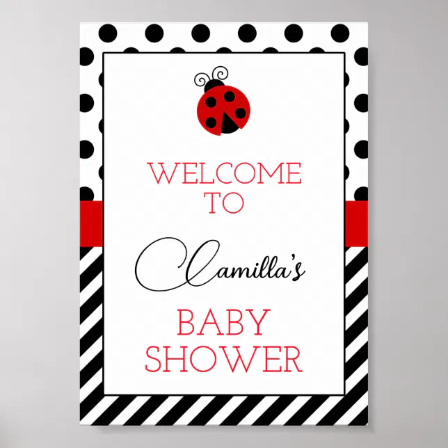 Editable Custom Ladybug Party Sign | Zazzle