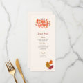 Editable Custom Leaf Thanksgiving Menu Template | Zazzle