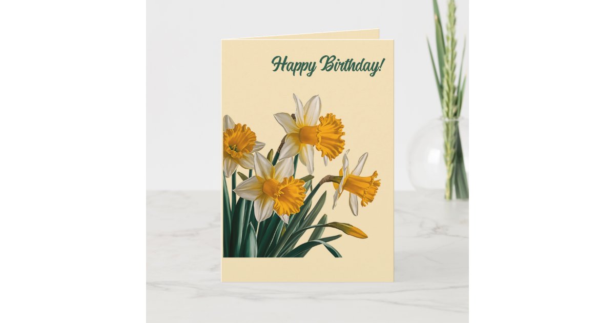 Editable Daffodils Greeting Card | Zazzle