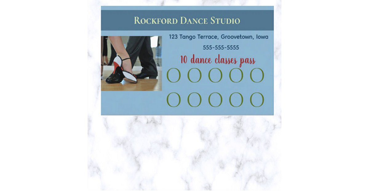 Editable Dance Lessons Pass Loyalty Card | Zazzle