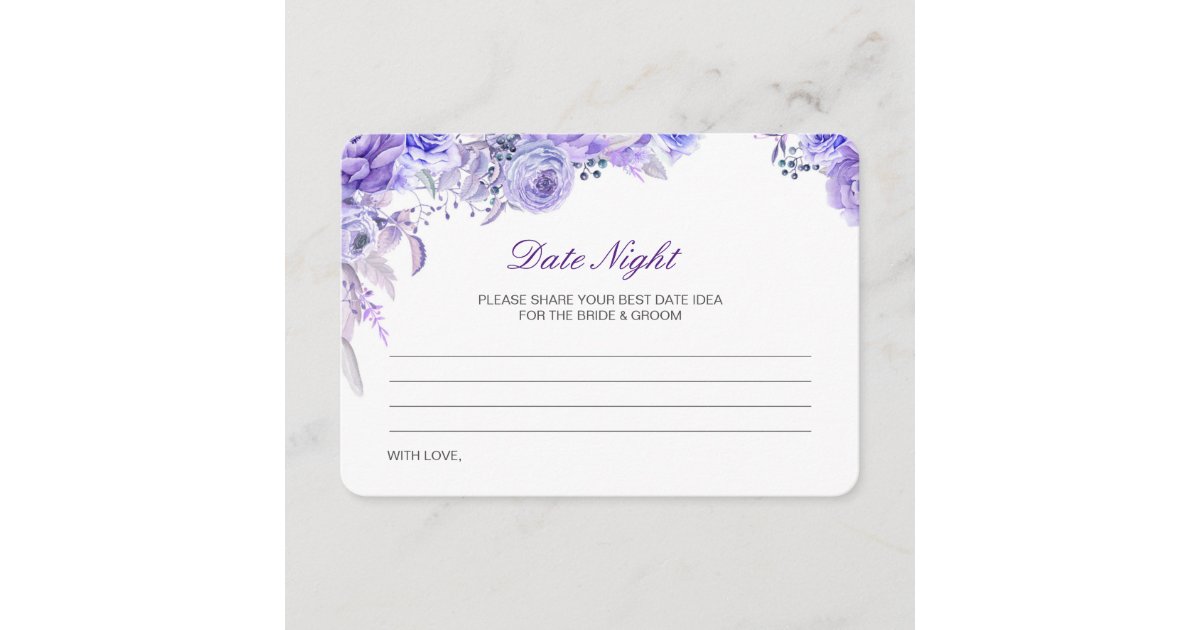 Editable Date Night Idea Bridal Shower Card | Zazzle