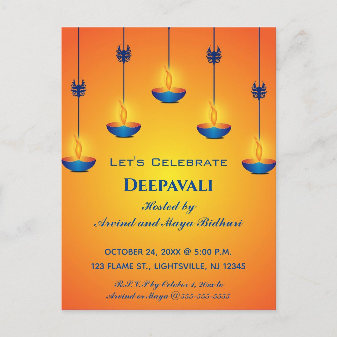 Editable Deepavali Invitation | Zazzle