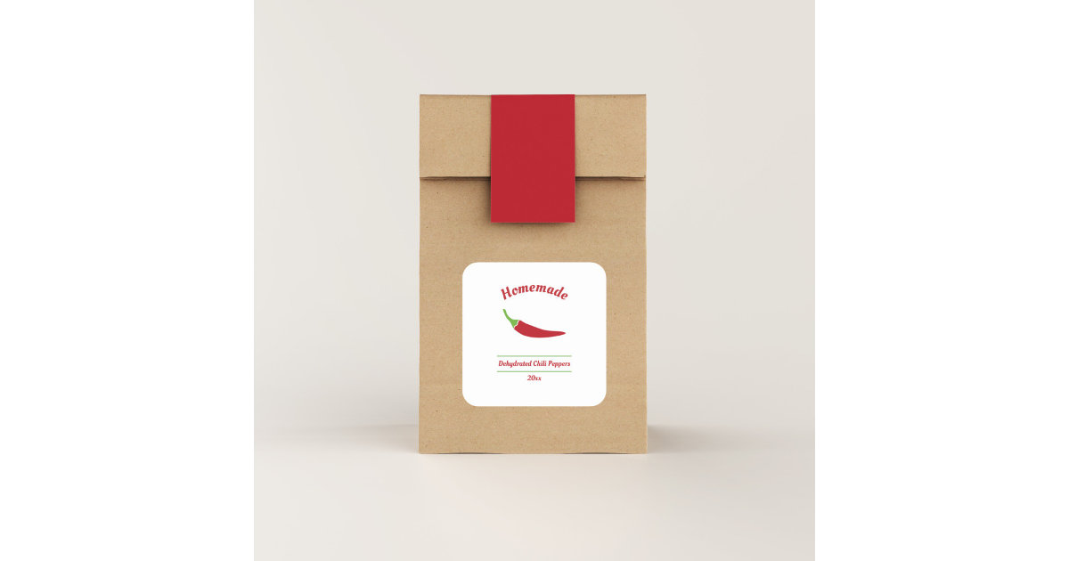 Editable Dehydrated Chili Peppers Label Sticker | Zazzle