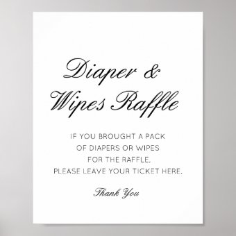 Editable Diaper and Wipes Raffle Sign Printed | Zazzle